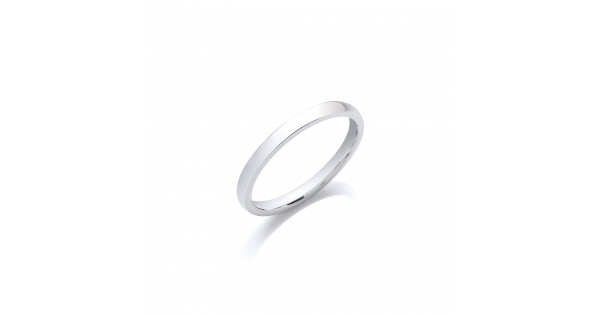 1.75mm Ladies Medium Weight Platinum Court Shape Wedding Band