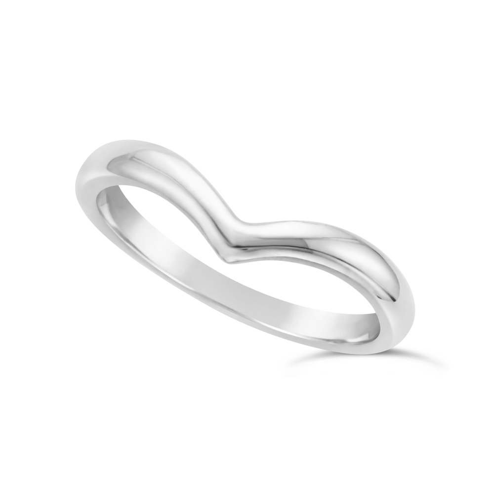 Ladies Platinum Wishbone Wedding Ring